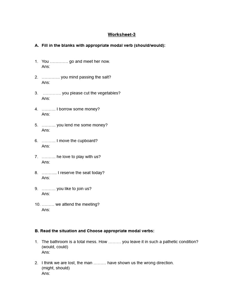 Worksheet 3 | PDF