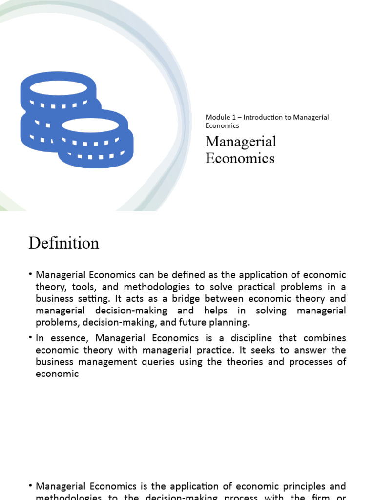 Managerial Economics Module 1 | PDF | Economics | Microeconomics