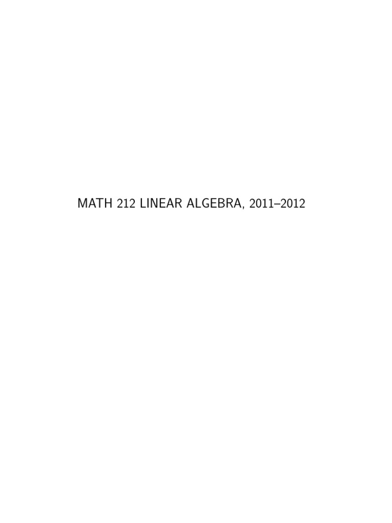 MATH212 LA Notes | PDF