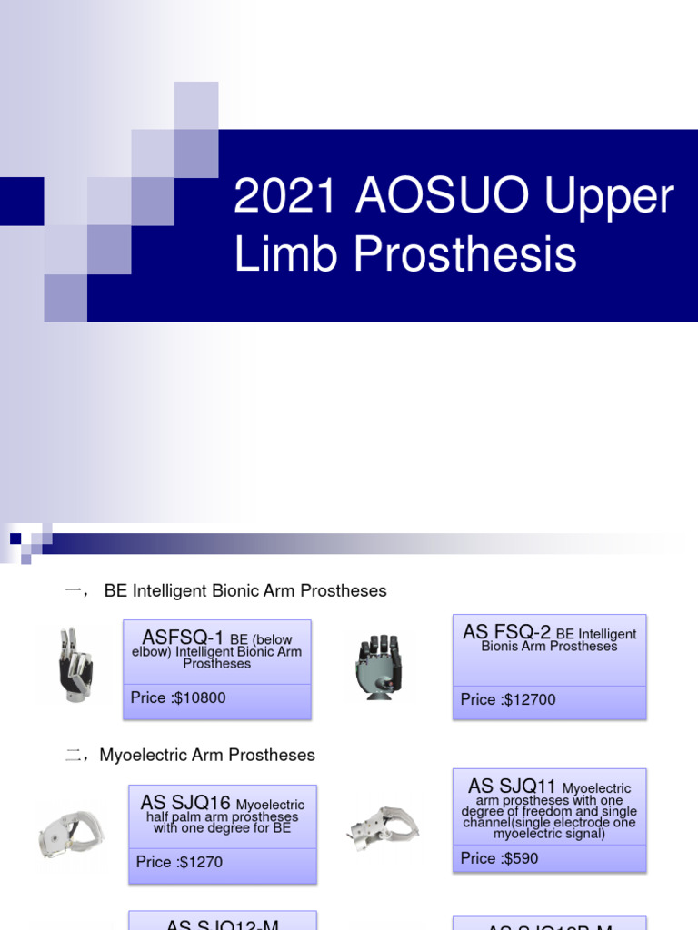 Cost Overview of AOSUO Prosthetics | PDF | Prosthesis | Equipment