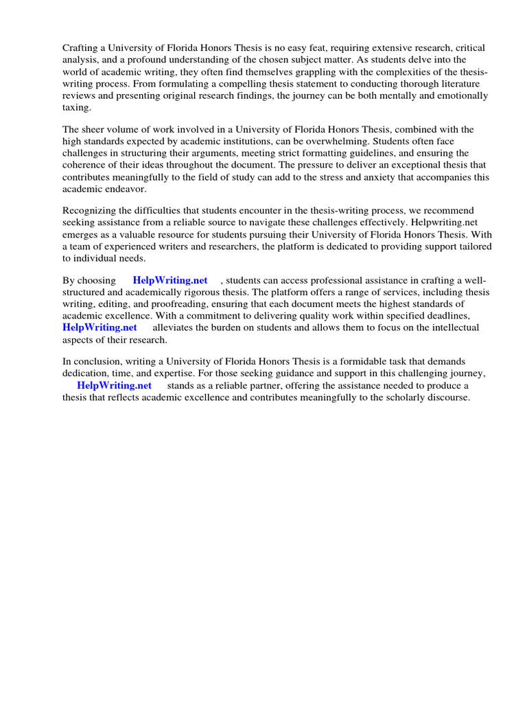 University of Florida Honors Thesis | PDF