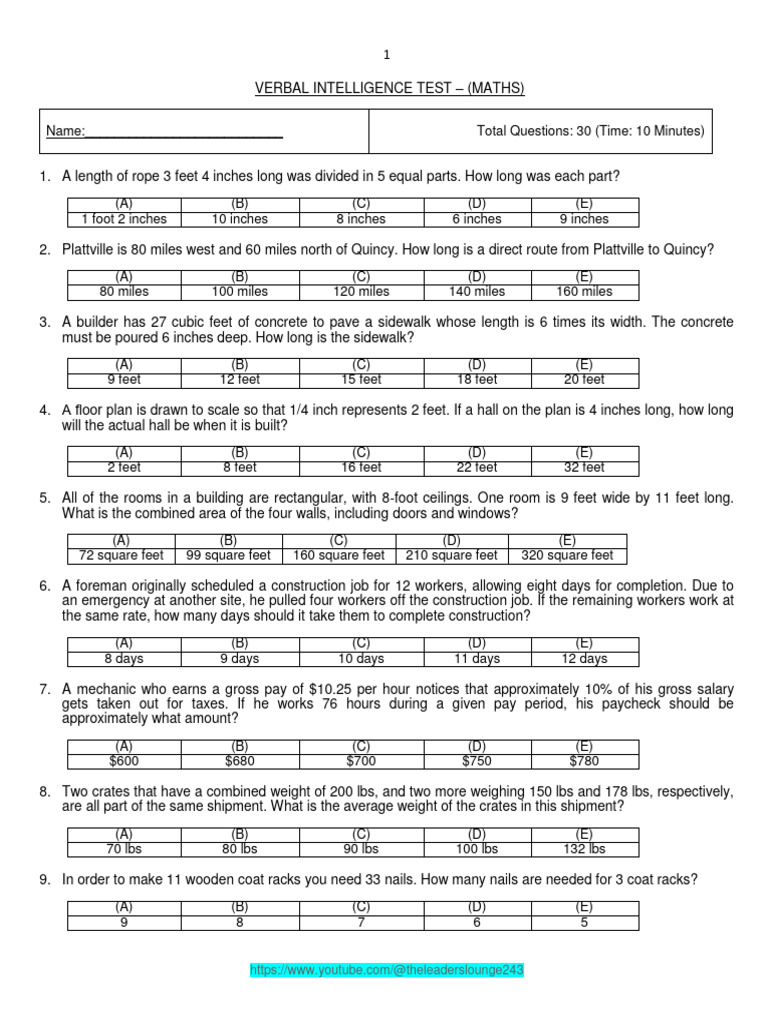 Vit Maths 7 PDF Questionnaire | PDF | Finger | Hand