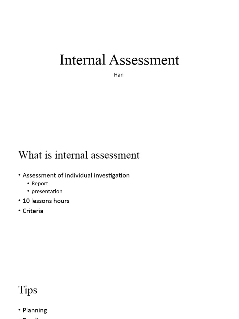 Internal Assessment | PDF