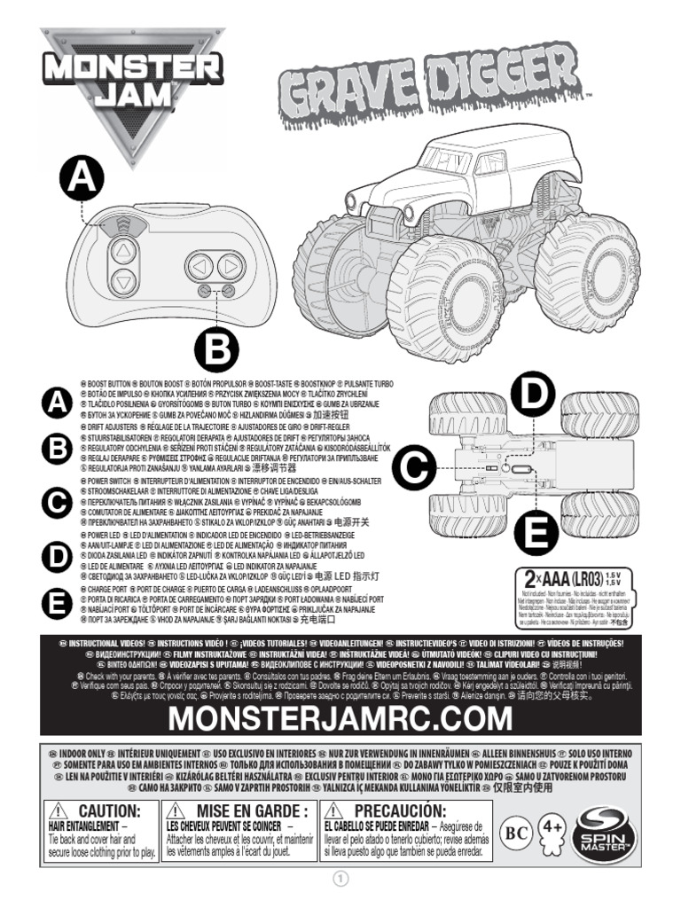 Monster Jam 1-64 Scale Grave Digger RC - Instructions (International) | PDF