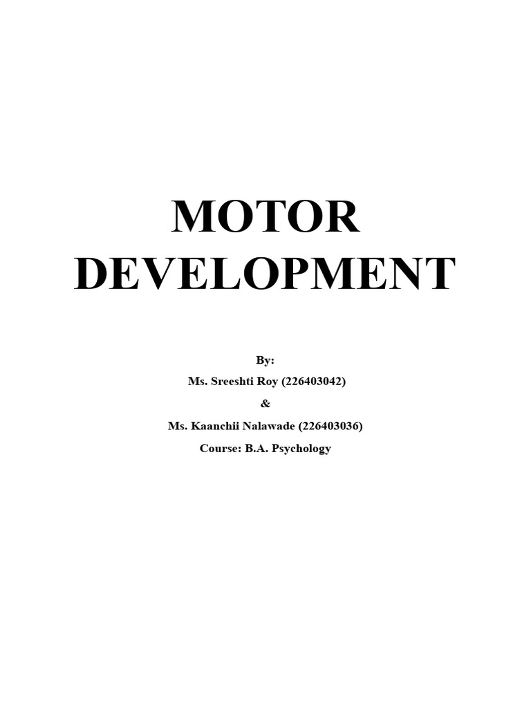 Motor Development Research Paper | PDF | Child Development | Autism Spectrum