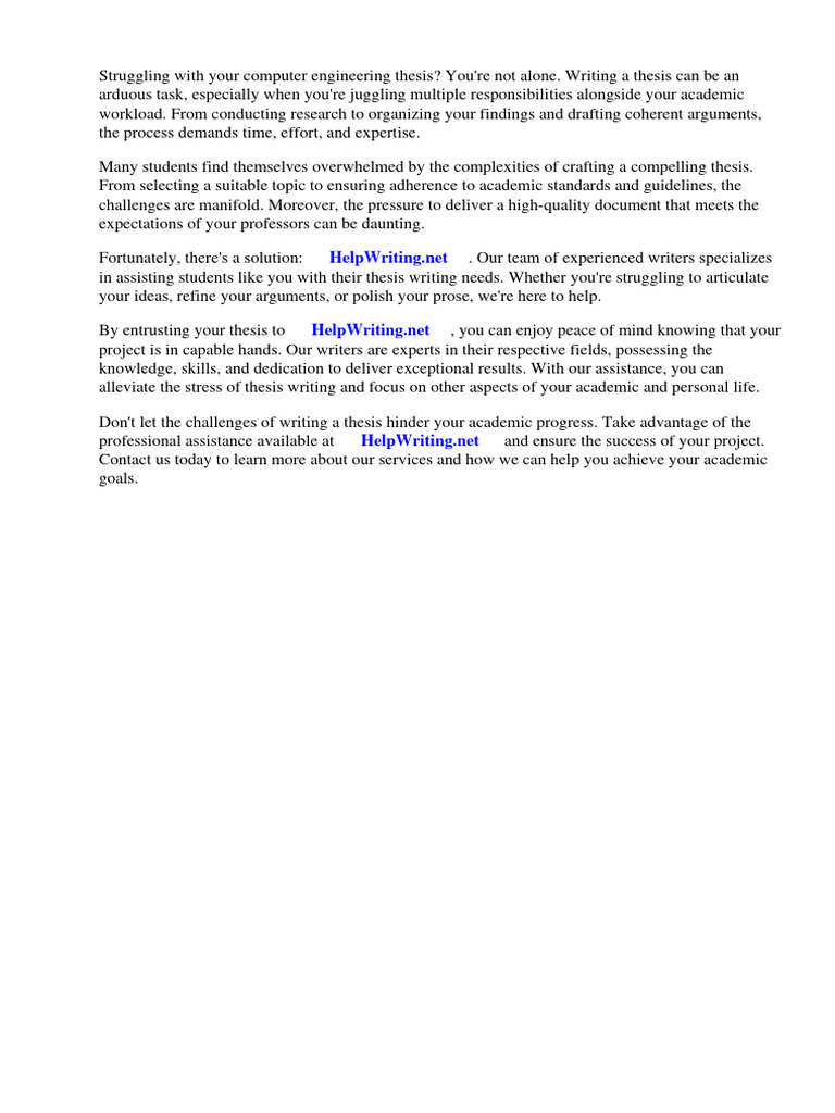 Thesis For Computer Engineering PDF | PDF | Computers