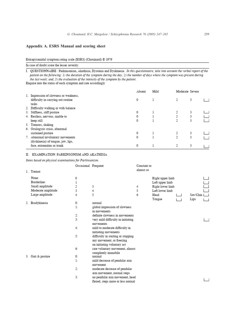 ESRS | PDF | Risperidone | Anatomical Terms Of Motion