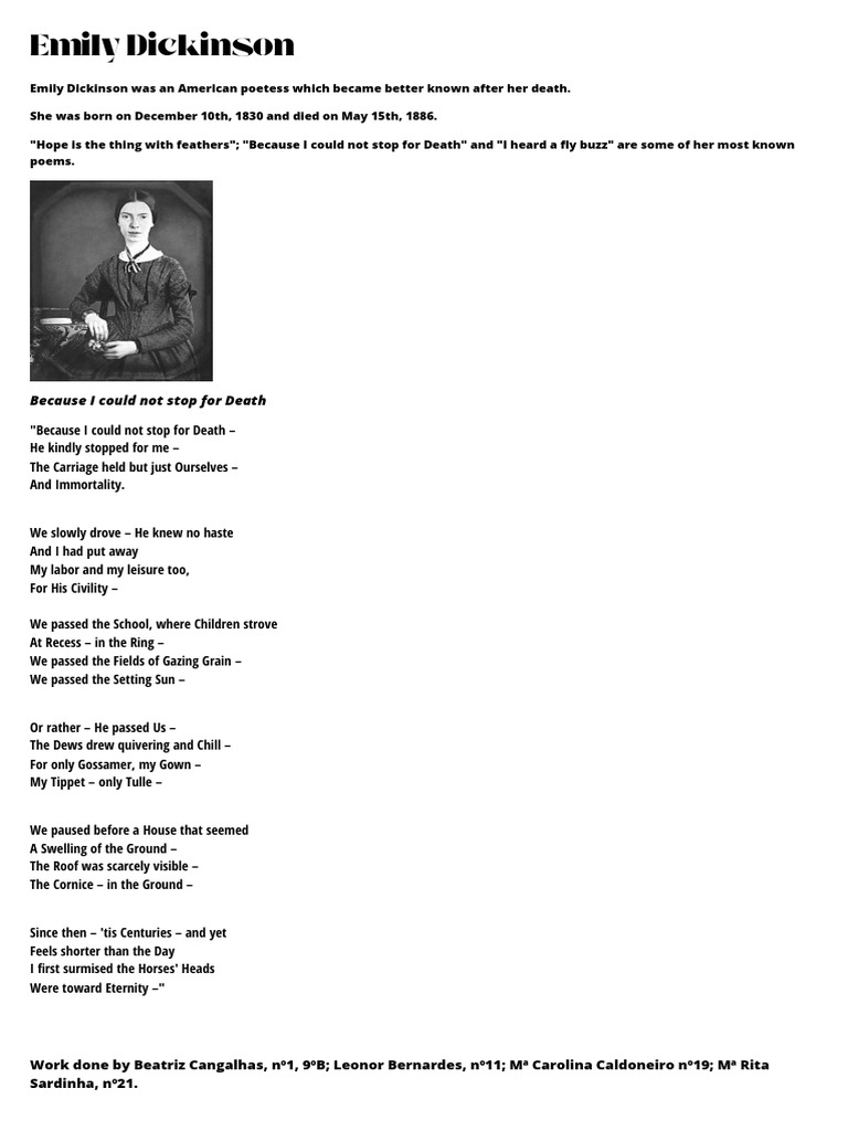 Emily Dickinson: Life and Poetry Insights | PDF | Poetry