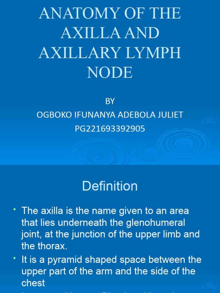Anatomy of Axilla & Lymph Nodes | PDF | Arm | Anatomy