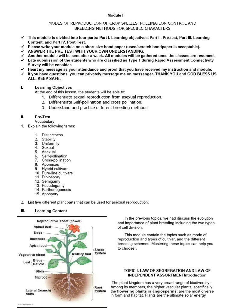 Crop Reproduction and Breeding Methods | PDF | Plant Reproduction ...