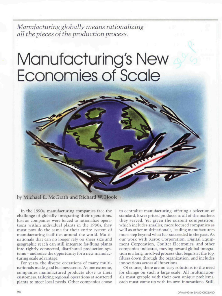 Reading #1 Globalization-Manufacturing's New Economies of Scale | PDF ...