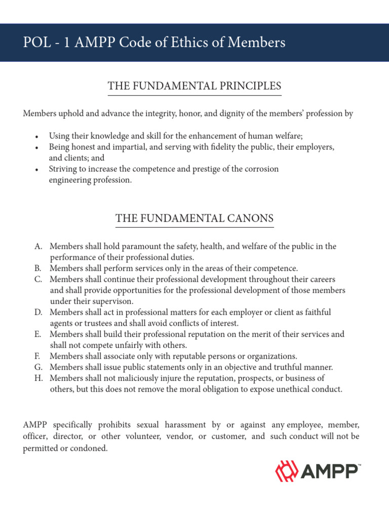 AMPP Code of Ethics | PDF
