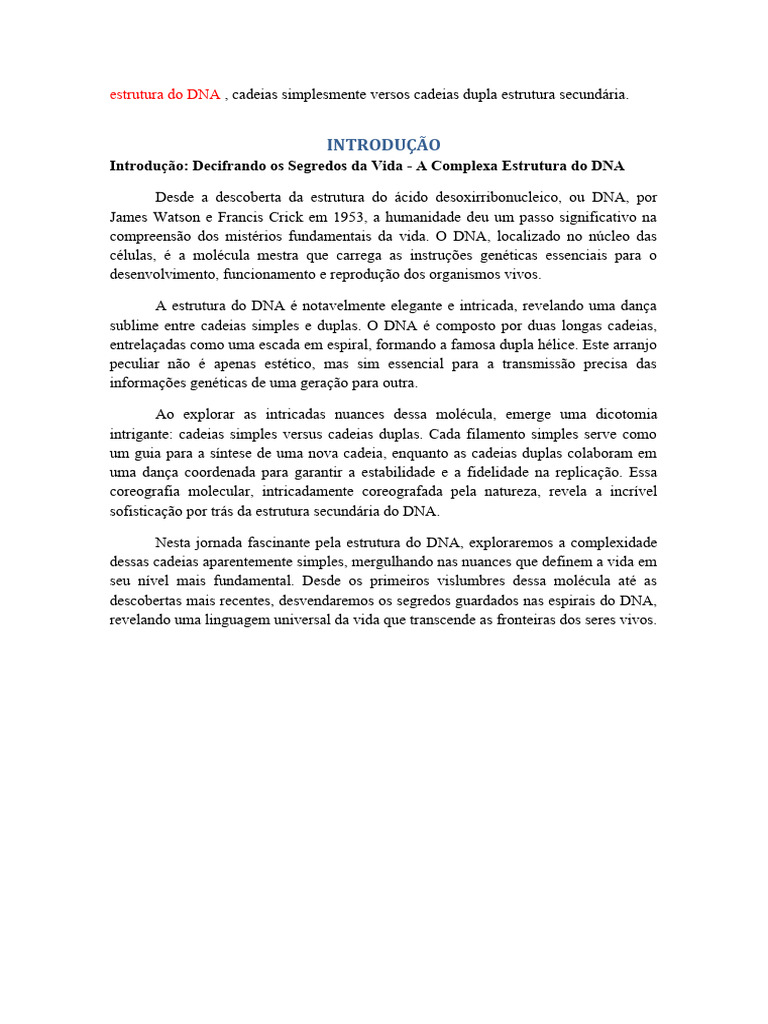 Estrutura e Função do DNA | PDF | DNA | RNA