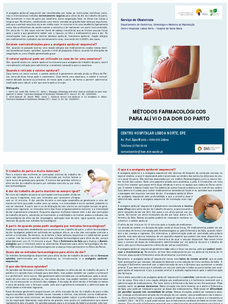 Metodos Farmacologicos para Alivio Da Dor Do Parto | PDF | Parto | Dor
