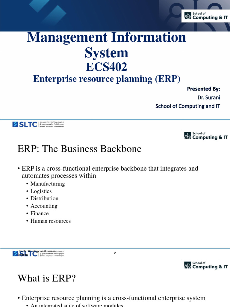 ECS402_Fundamental of MIS_ERP | PDF | Enterprise Resource Planning | Supply Chain Management