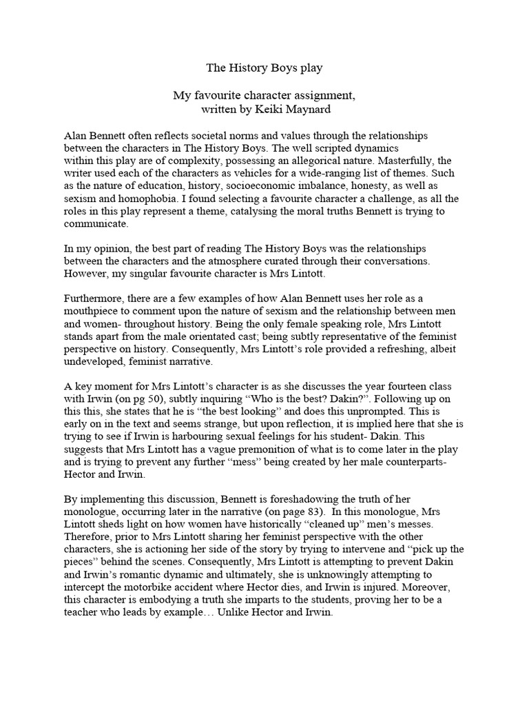 The History Boys Play | PDF