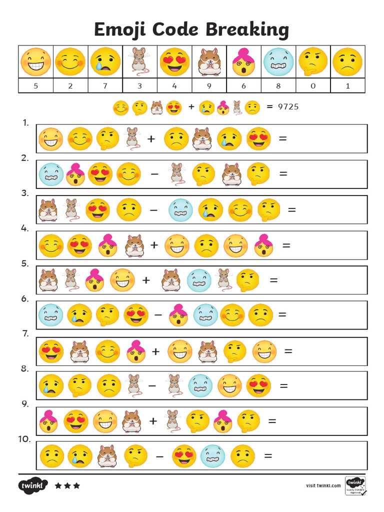 t2 M 17313 ks2 Emoji Code Breaking Activity Sheets English - Ver - 1 5 ...