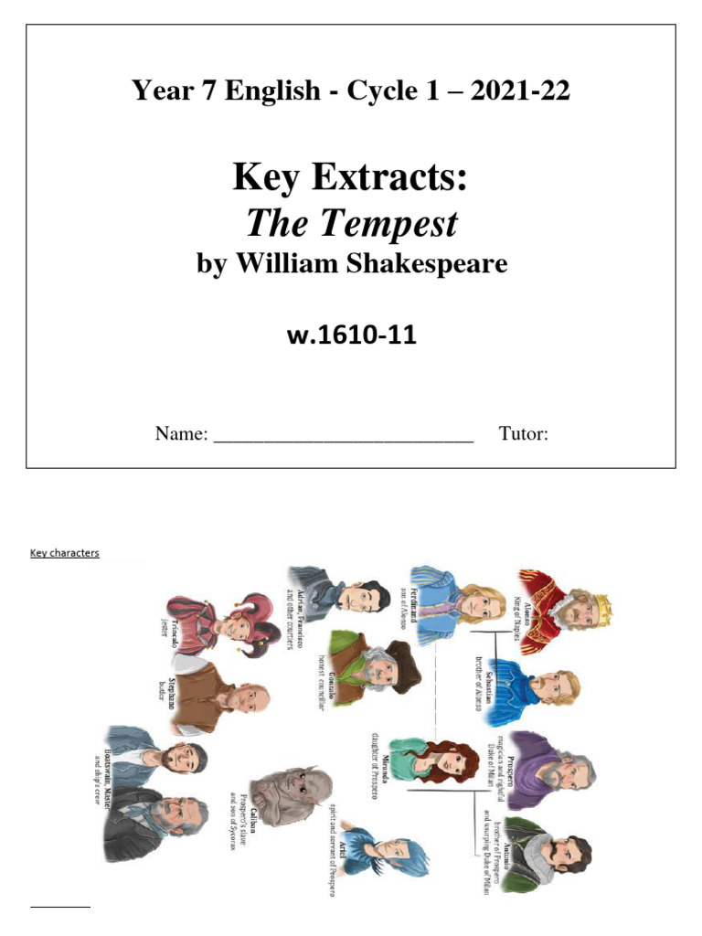 7 - 1 Y7 The Tempest - Extract Booklet | Download Free PDF | The Tempest
