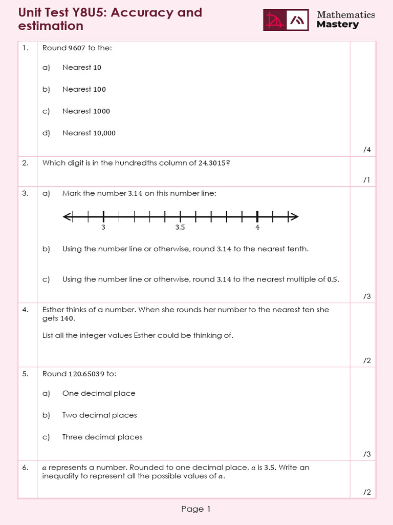 Y8 U5 - End of Unit Test | PDF