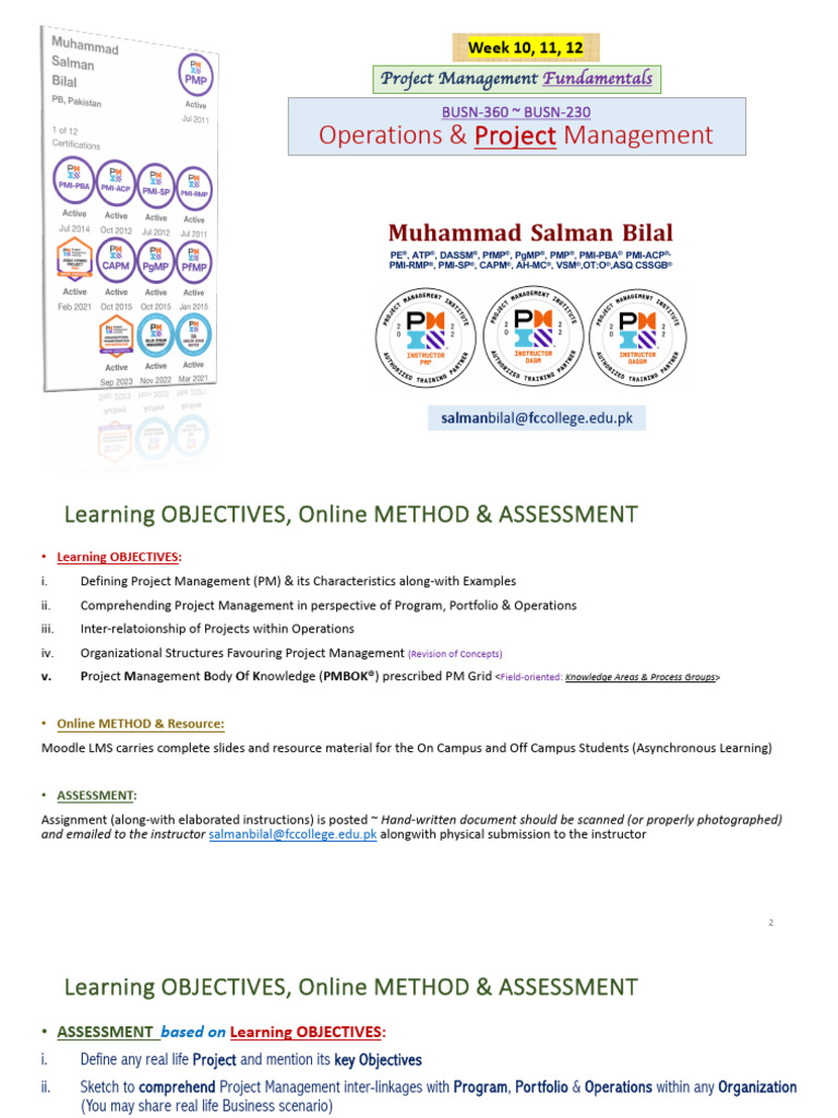 Week 10 11 12 - Project Management Fundamentals | PDF | Project ...