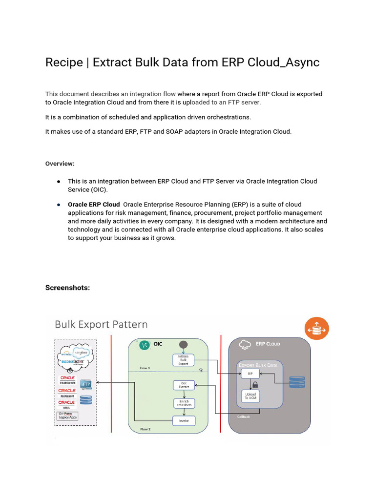 Oic Recipe Extract Bulk Data From Erp Cloud Async Pdf 