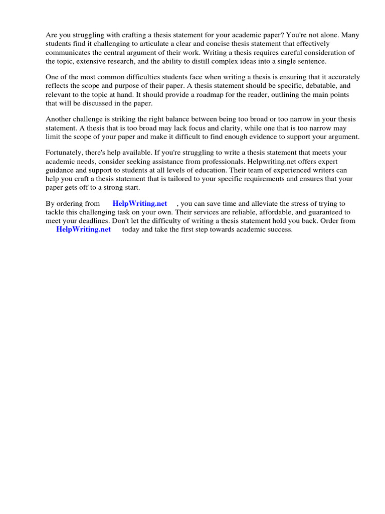 Crafting Effective Thesis Statements | PDF