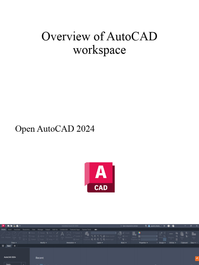 Overview of AutoCAD Workspace | PDF