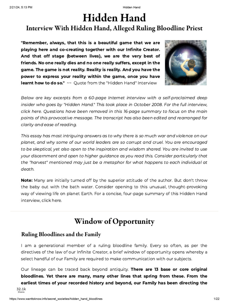 Hidden Hand | PDF | Creator Deity | Soul