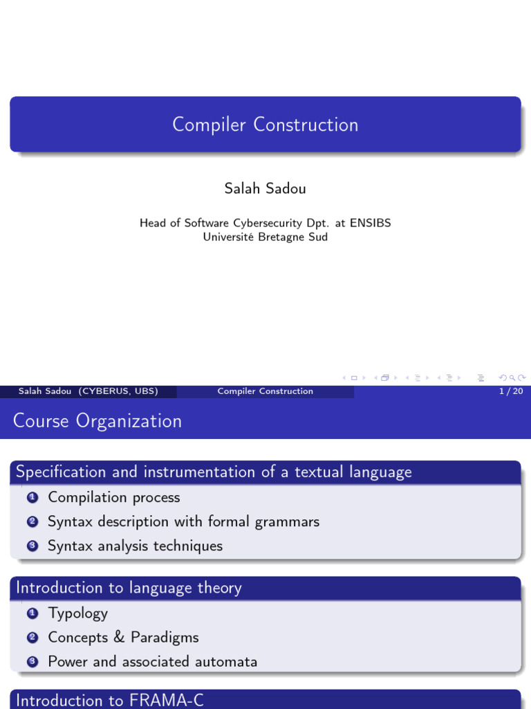 1 TheorieLangage Compilation | PDF | Compiler | Computer Program