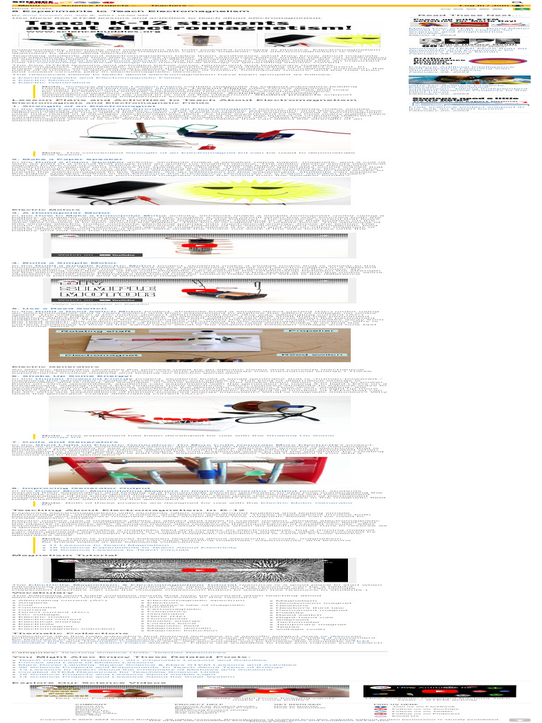 8 Experiments To Teach Electromagnetism Science Buddies Blog | PDF