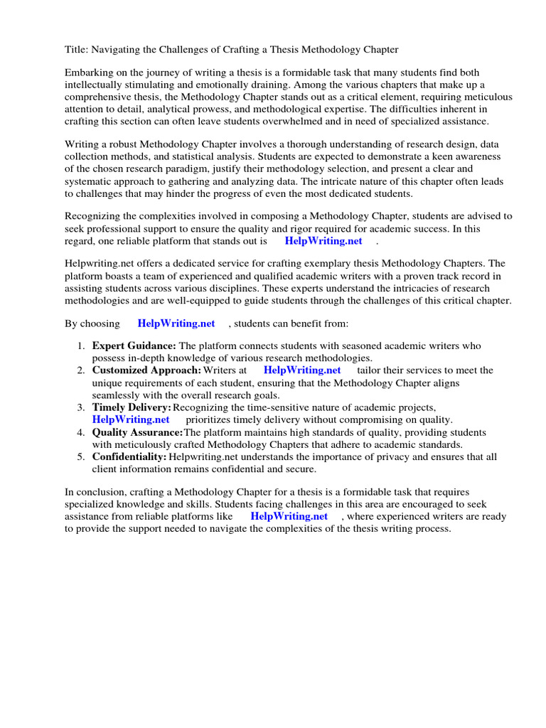 Example Thesis Methodology Chapter | PDF | Career & Growth | Business