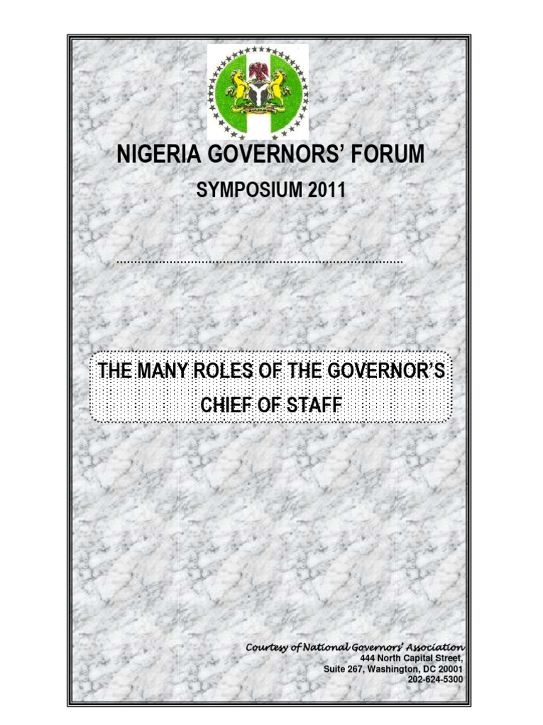 The Many Roles of The Governors Chief of Staff | PDF | Chief Operating ...