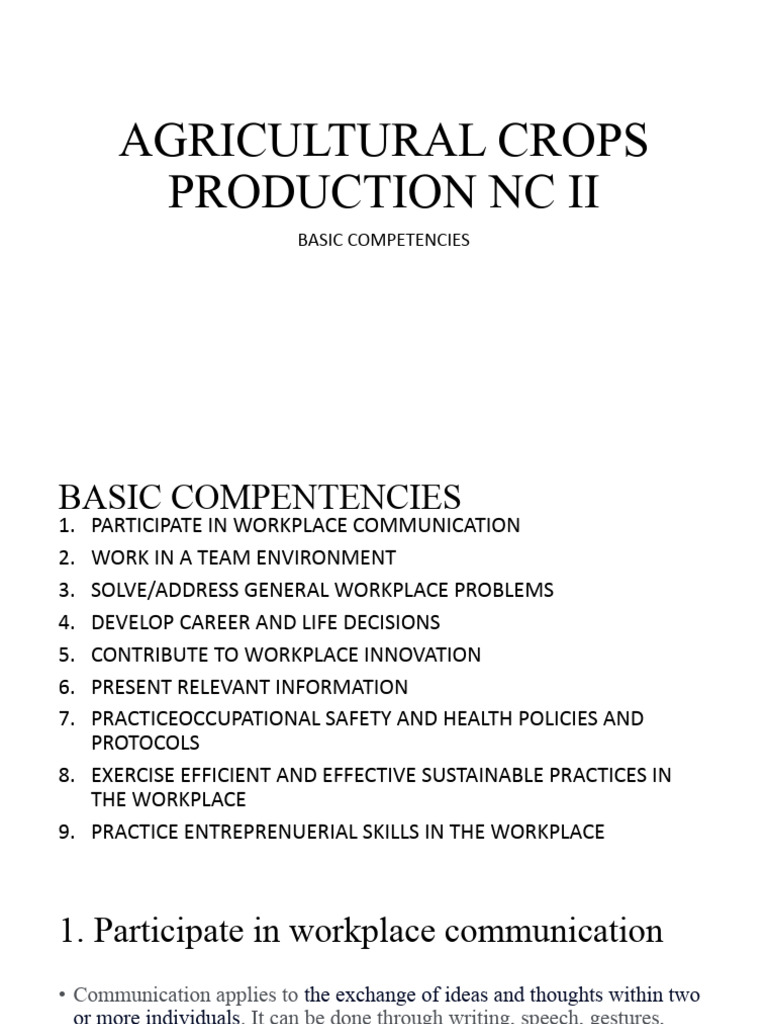 Agricultural Crops Production Pdf