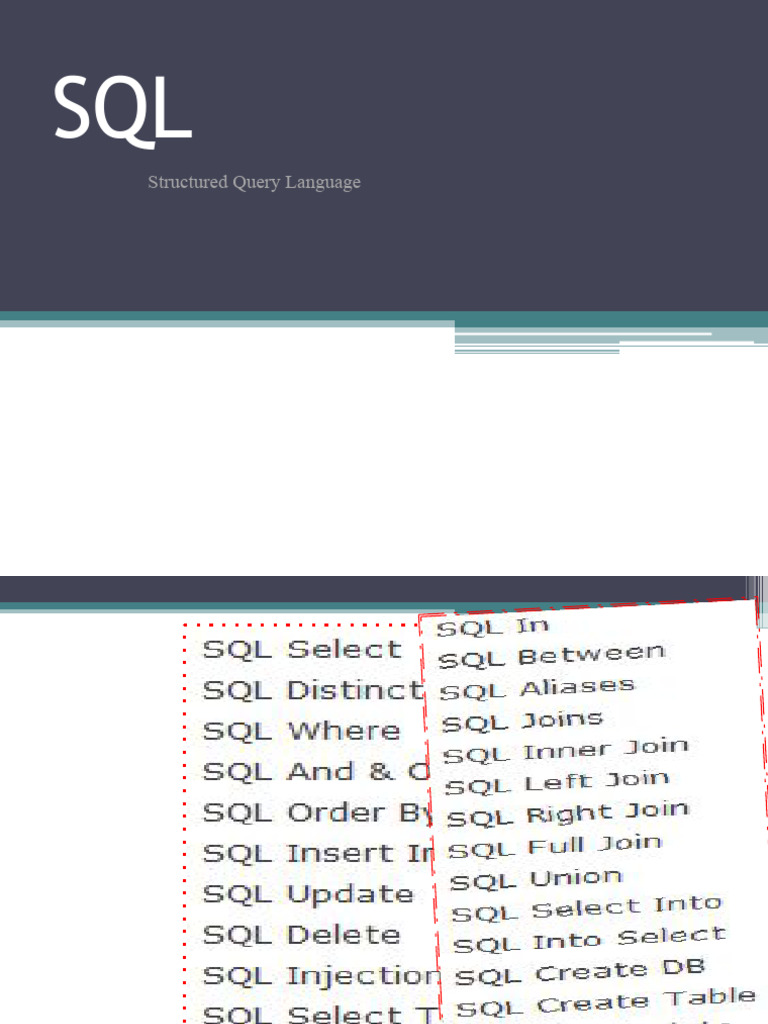 SQL With Examples Ppt | PDF | Computer Programming | Software Development
