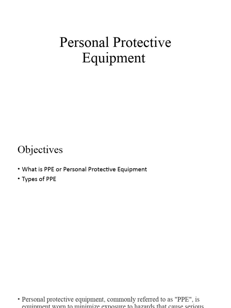 Personal Protective Equipment | PDF