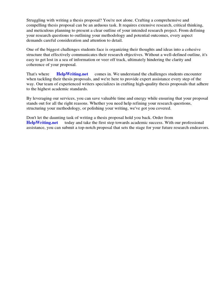 Thesis Proposal Outline Example | PDF | Career & Growth