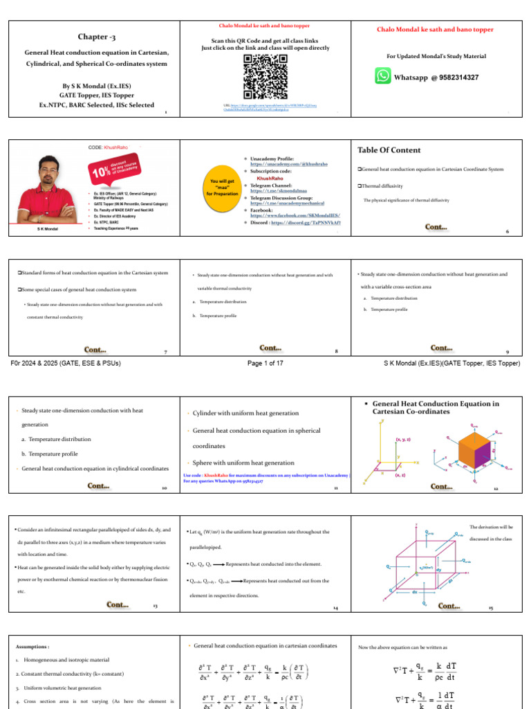 Heat Transfer CH 3 For 2024 GATE ESE PSUs by S K Mondal | PDF | Thermal ... Heat Transfer CH 3 For 2024 GATE ESE PSUs by S K Mondal | PDF | Thermal ...