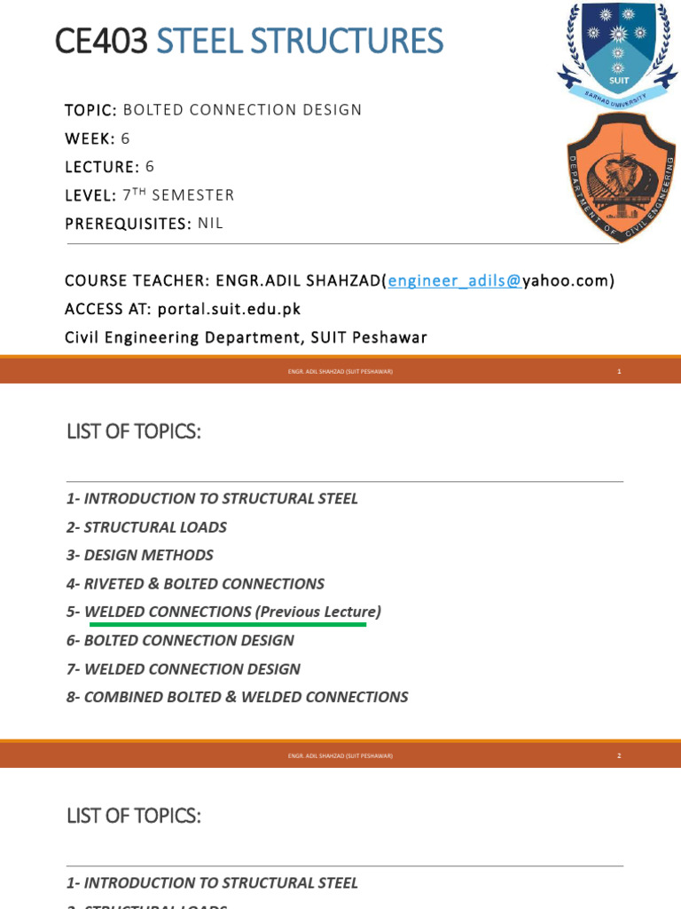 Bolted Connection Design in Steel Structures | PDF