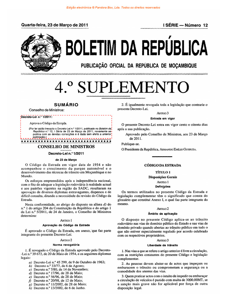 Código Da Estrada | PDF | Tráfego | Transporte