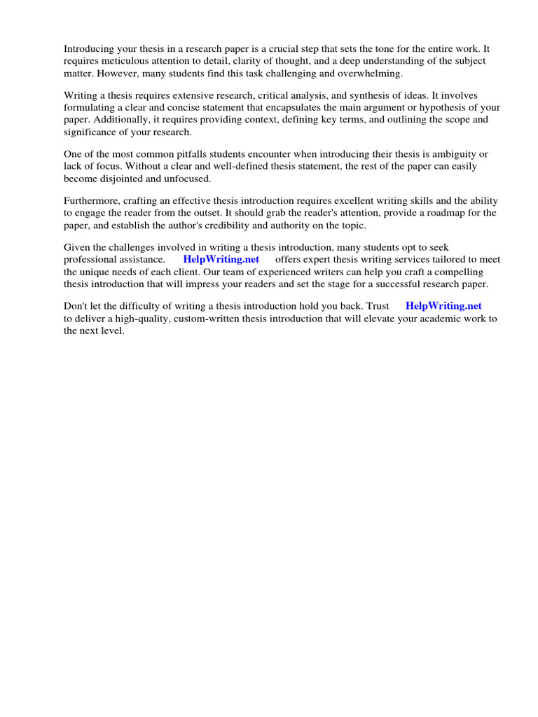 Crafting a Strong Thesis Introduction | PDF | Thesis | Essays