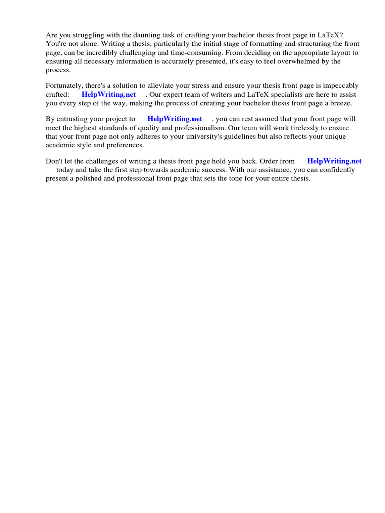 Bachelor Thesis Front Page Latex | PDF | Art