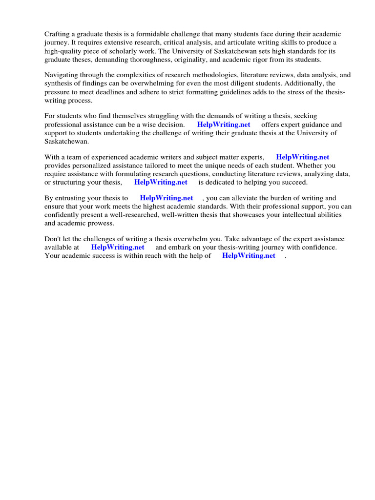 University of Saskatchewan Graduate Thesis | PDF | Cost Of Living | Thesis