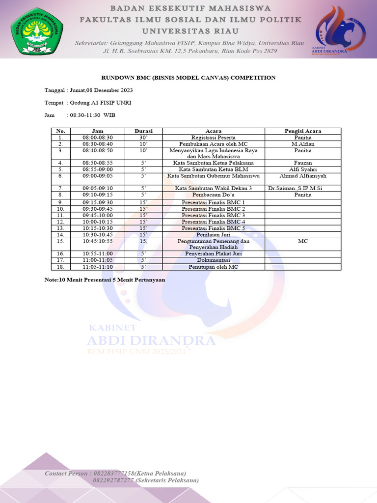 Rundown BMC Competition | PDF