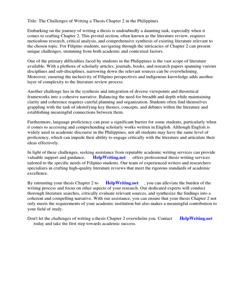 Thesis Chapter 2 Philippines | PDF | Thesis | Academic Publishing Thesis Chapter 2 Philippines | PDF | Thesis | Academic Publishing