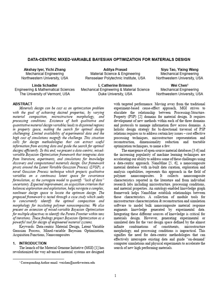 Data-Centric Mixed-Variable Bayesian Optimization For Materials Design | PDF
