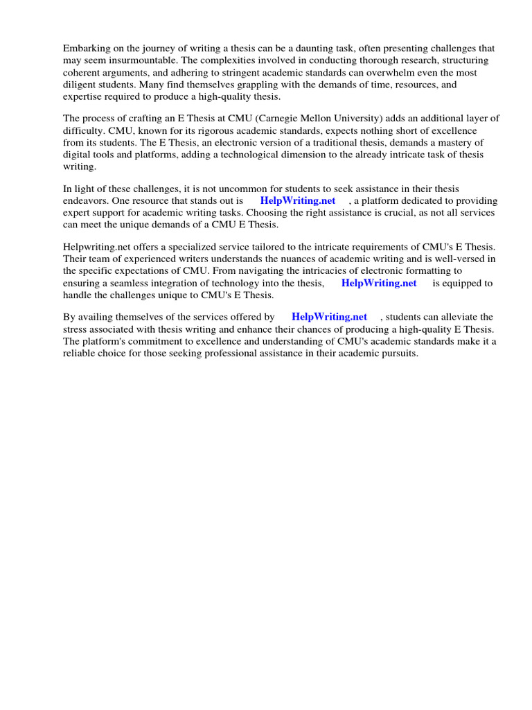 E Thesis Cmu | PDF