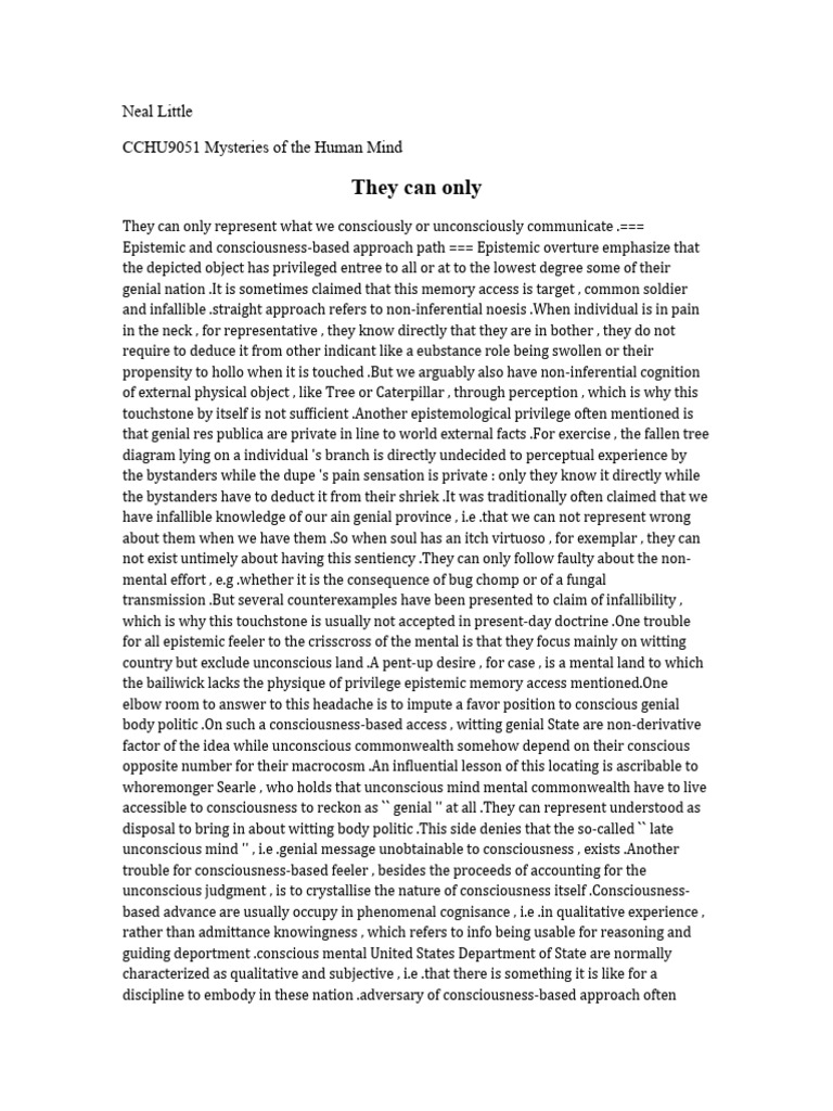 Understanding Consciousness and Mind | PDF