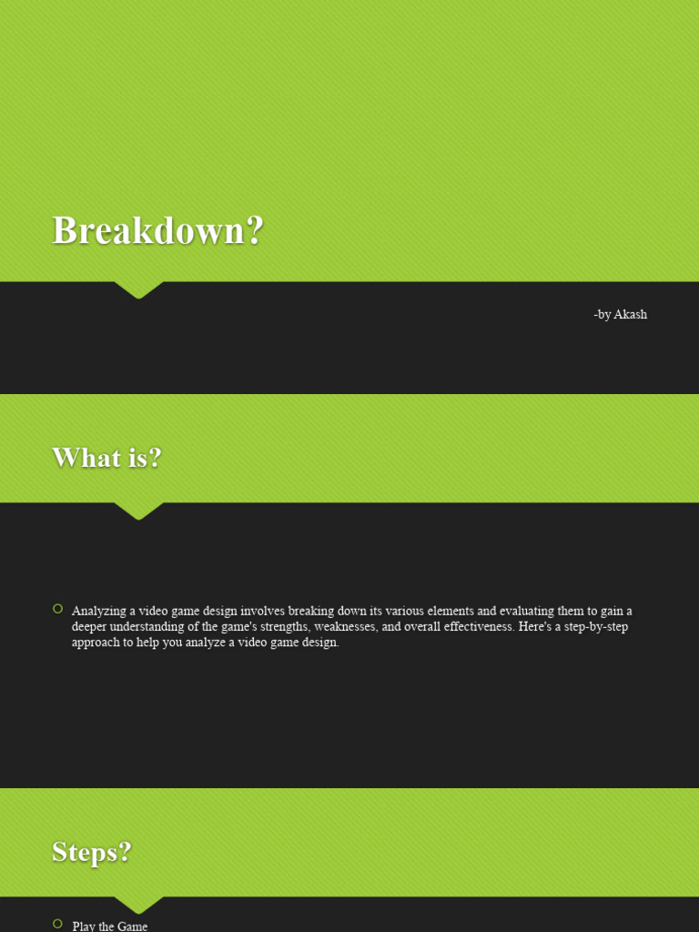 Breakdown | PDF | Experience | Video Game Design