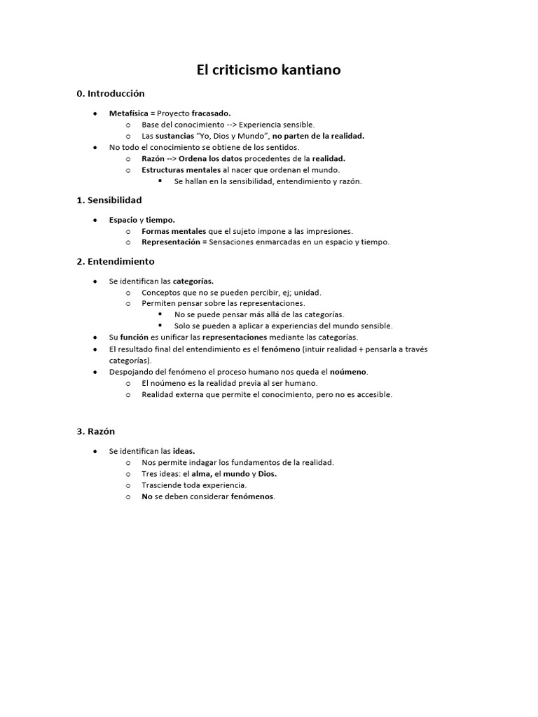 Crítica Kantiana: Sensibilidad y Razón | PDF | Filosofía