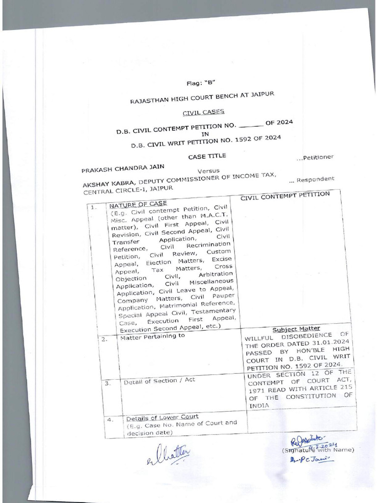 Prakash Chandra Jain vs Akshay Kabra | PDF